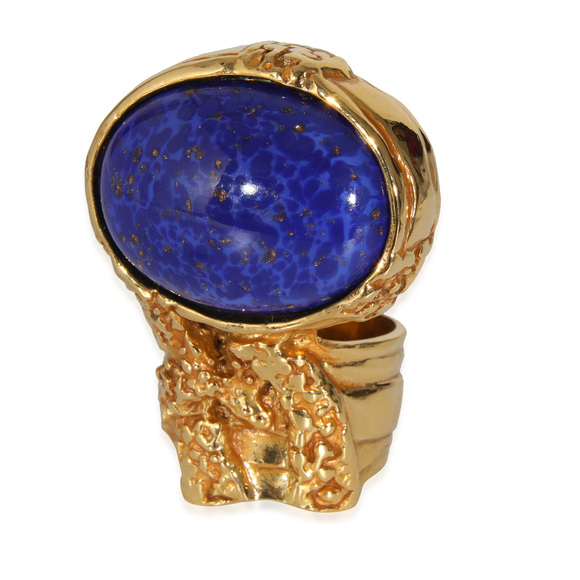 Yves Saint Laurent | Jewelry | Ysl Artsy Cocktail Ring With Blue Faux ...